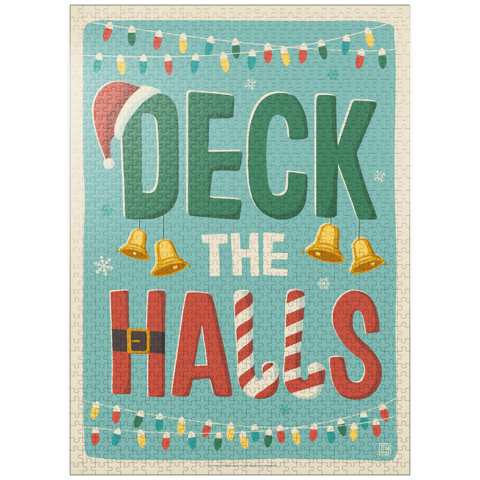 MyPuzzle - Deck The Halls! Vintage Poster - Premium 1000 Piece Jigsaw ...