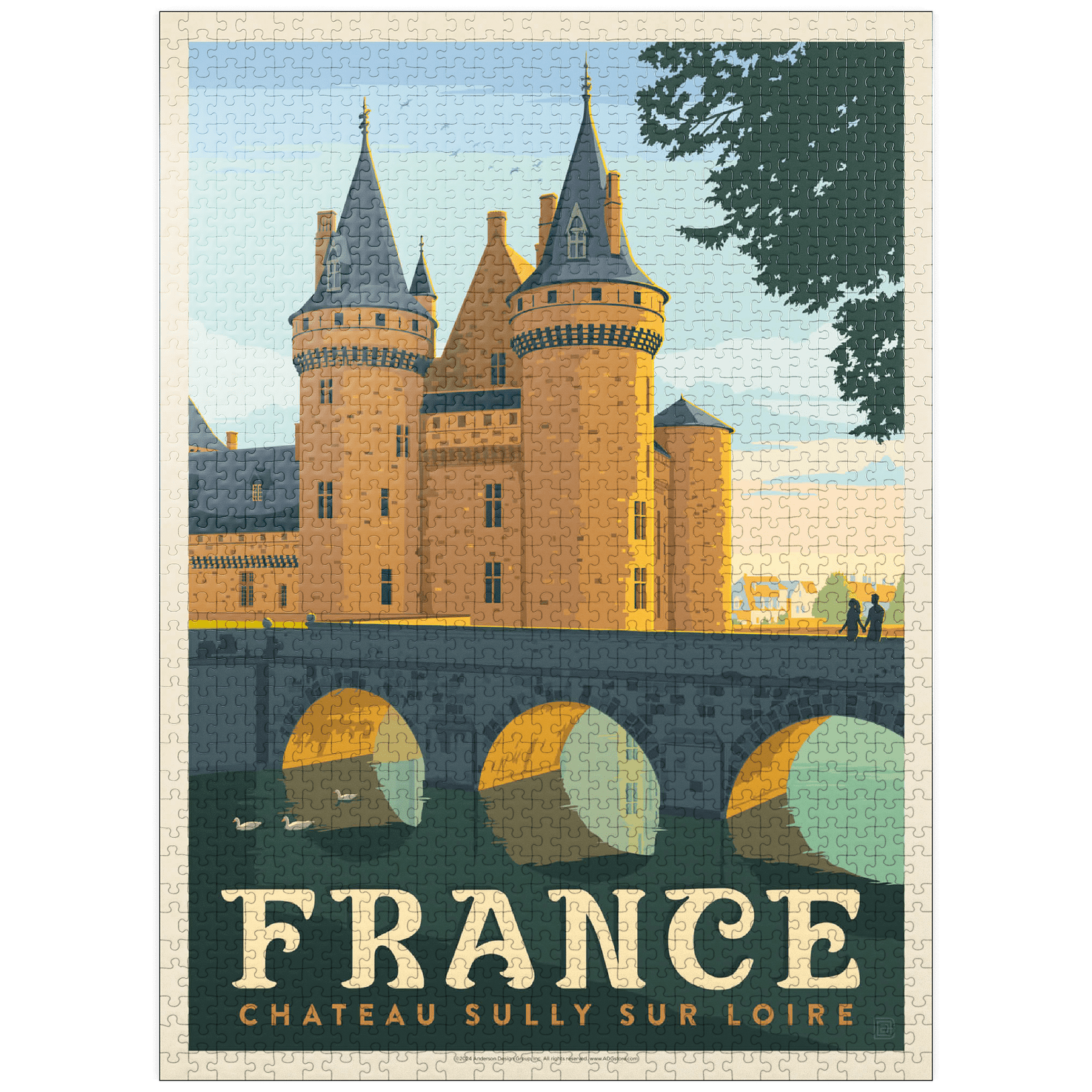 MyPuzzle - France: Loire Valley, Vintage Poster - Premium 1000 Piece ...