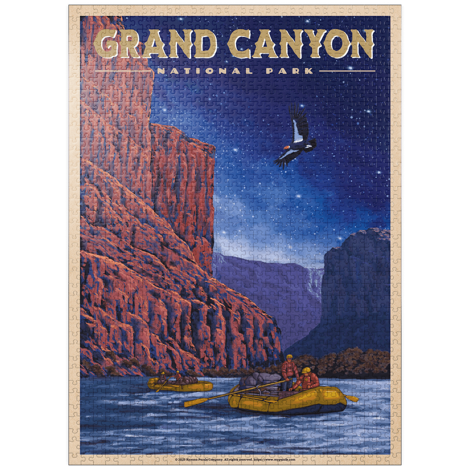 MyPuzzle - Grand Canyon National Park - Night Rafting, Vintage Travel ...