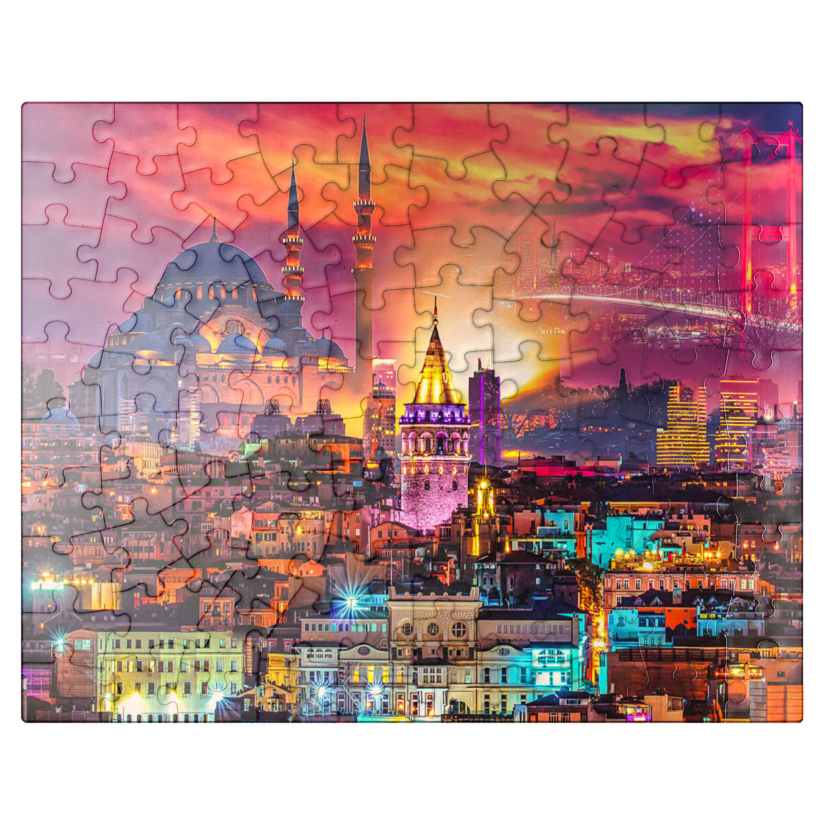 MyPuzzle - Istanbul Skyline, Galata Tower, Suleymaniye Mosque, Turkey ...