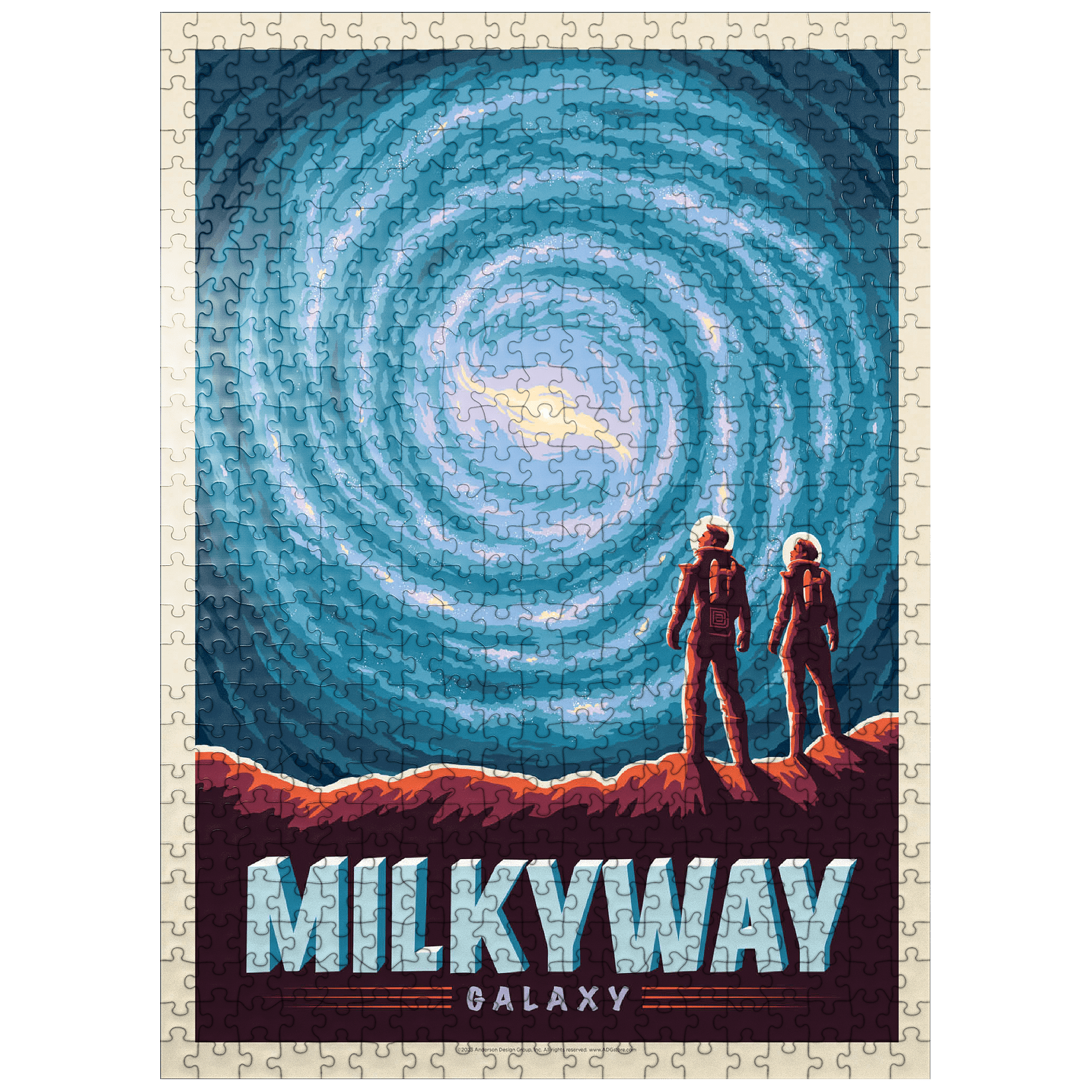 MyPuzzle - Milky Way Galaxy, Vintage Poster - Premium 500 Piece Jigsaw ...