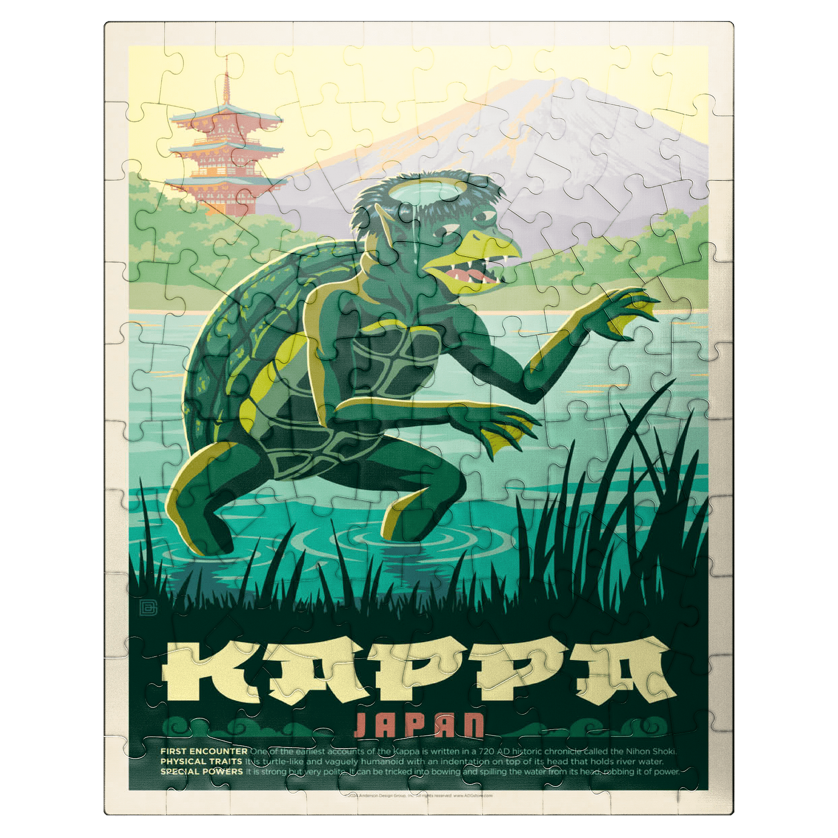 MyPuzzle - Mythical Creatures: Kappa (Japan), Vintage Poster - Premium ...
