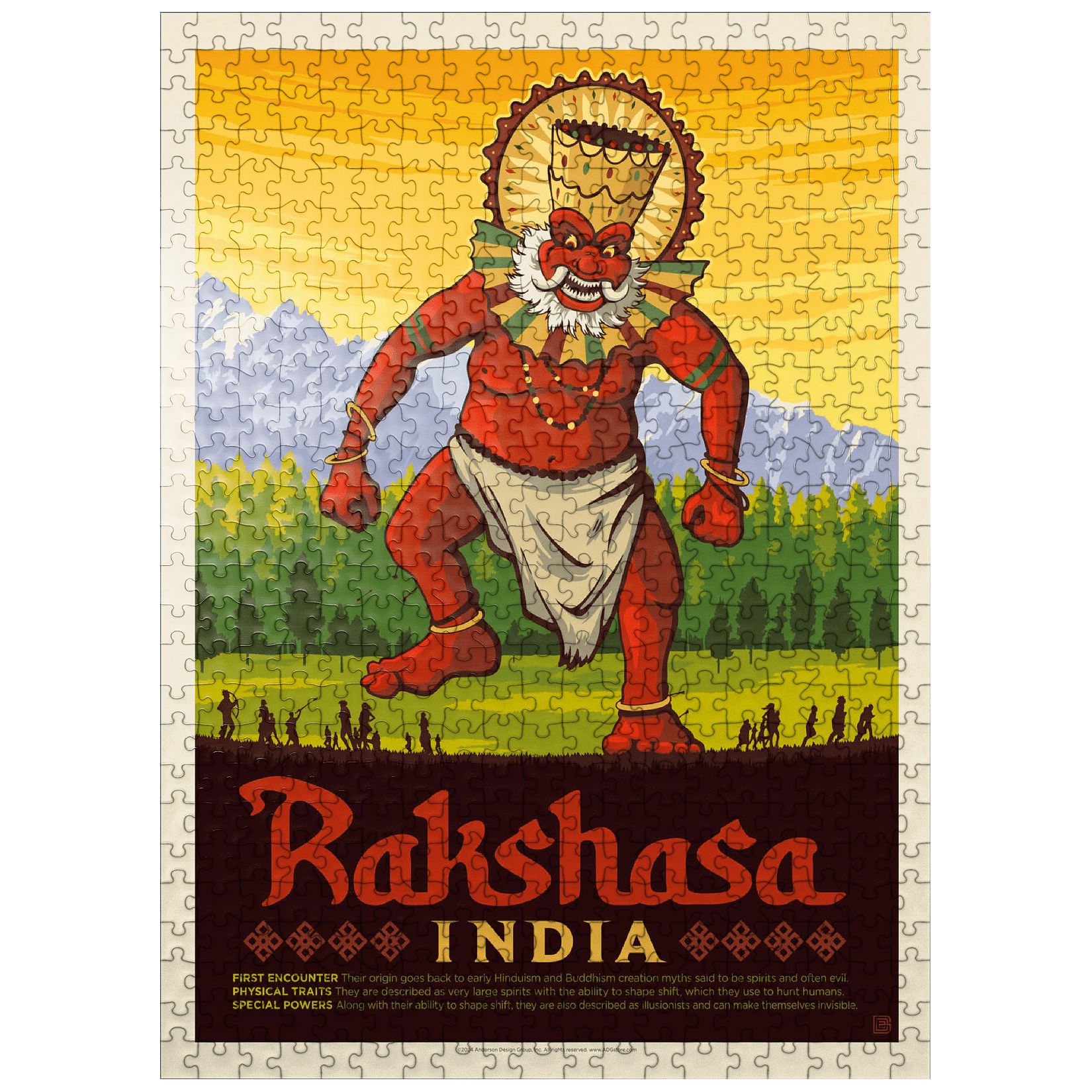 MyPuzzle - Mythical Creatures: Rakshasa (India), Vintage Poster ...