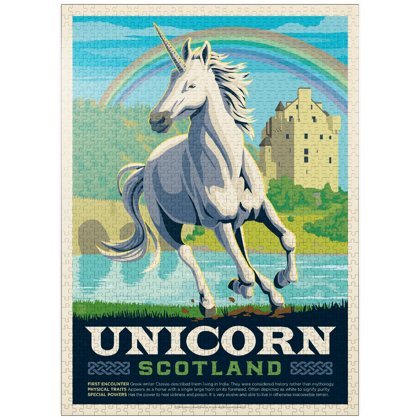 MyPuzzle - Mythical Creatures: Unicorn (Scotland), Vintage Poster ...