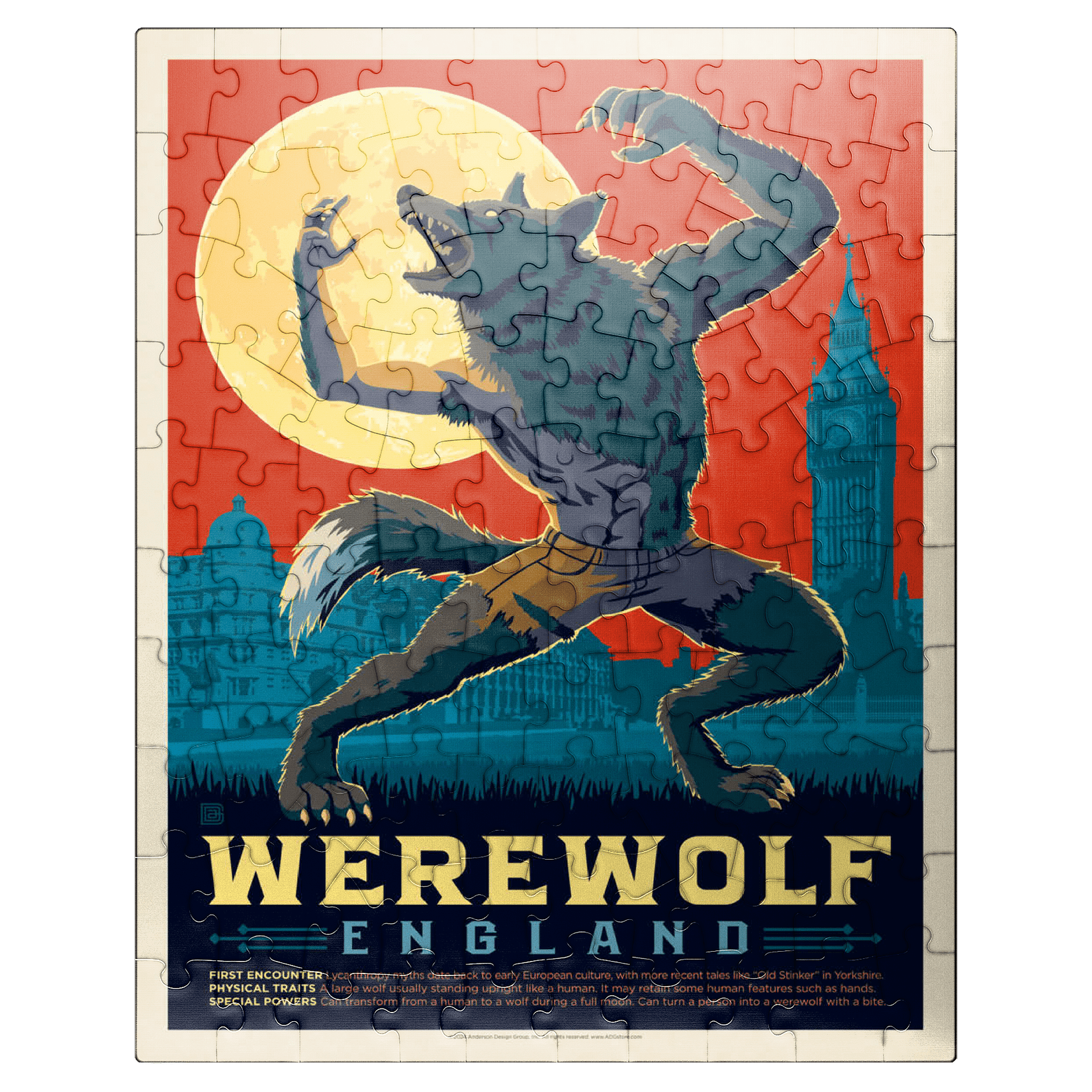 MyPuzzle - Mythical Creatures: Werewolf (England), Vintage Poster ...
