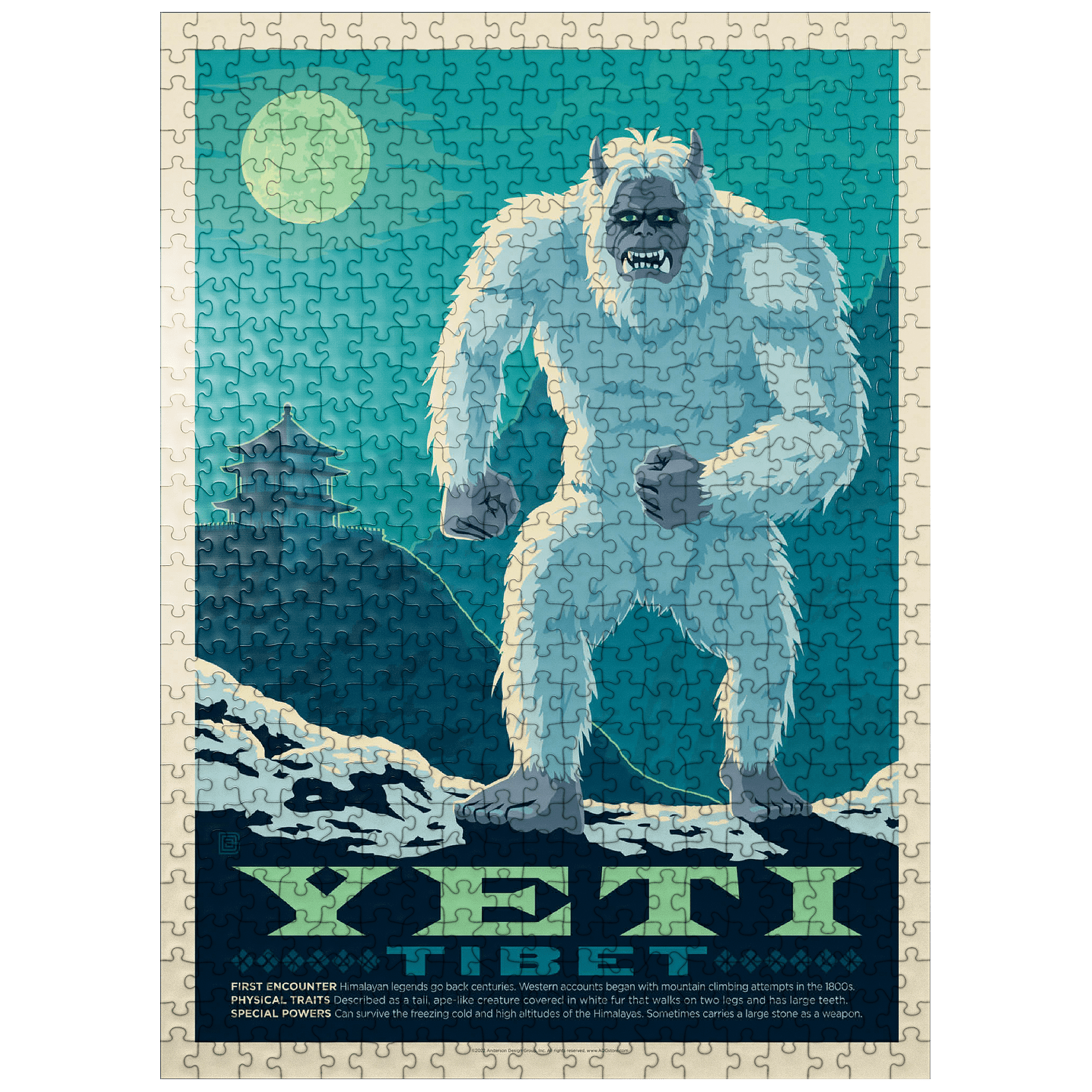 MyPuzzle - Mythical Creatures: Yeti, Vintage Poster - Premium 500 Piece ...