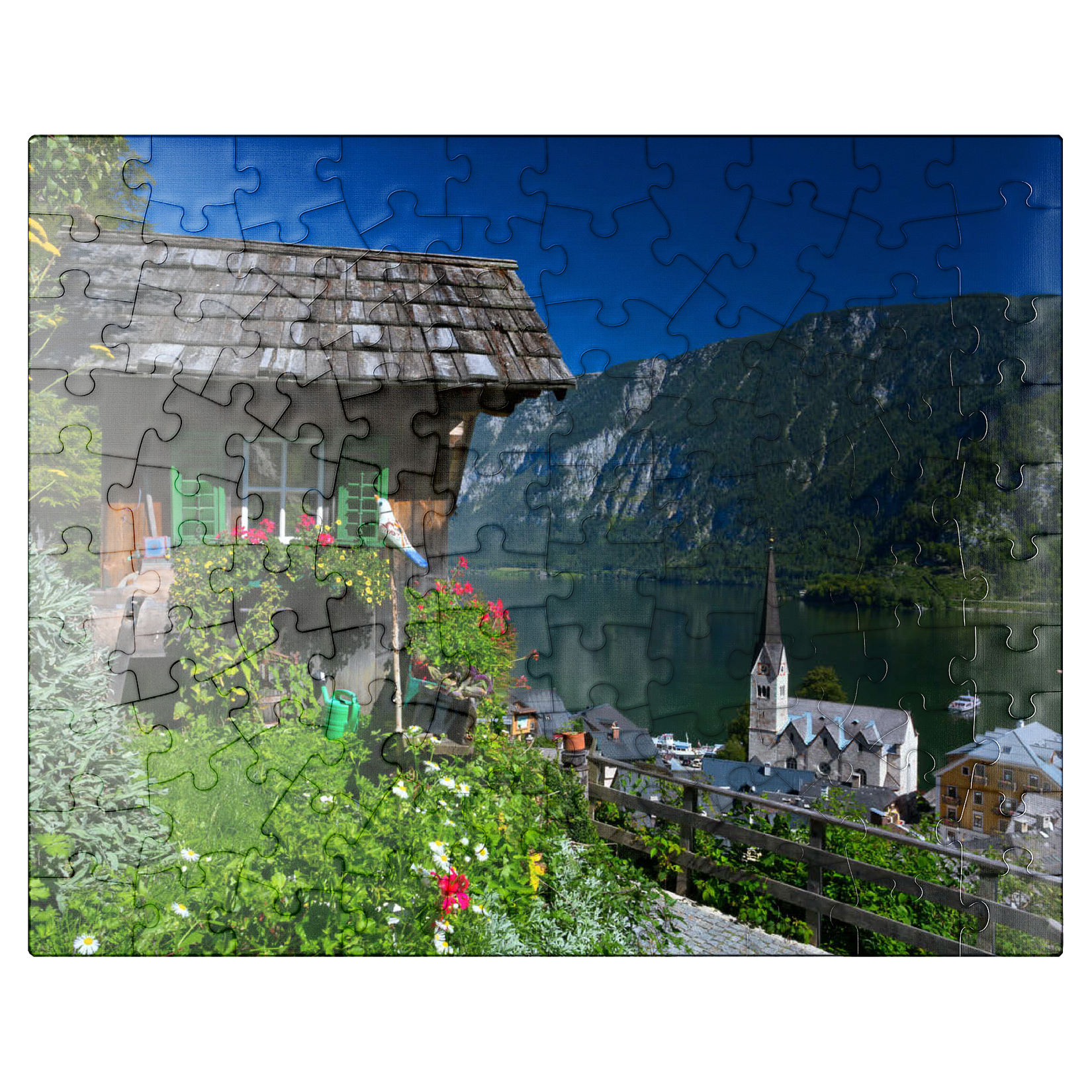MyPuzzle - Old Hut With A View Of Hallstatt On Lake Hallstatt - Premium ...