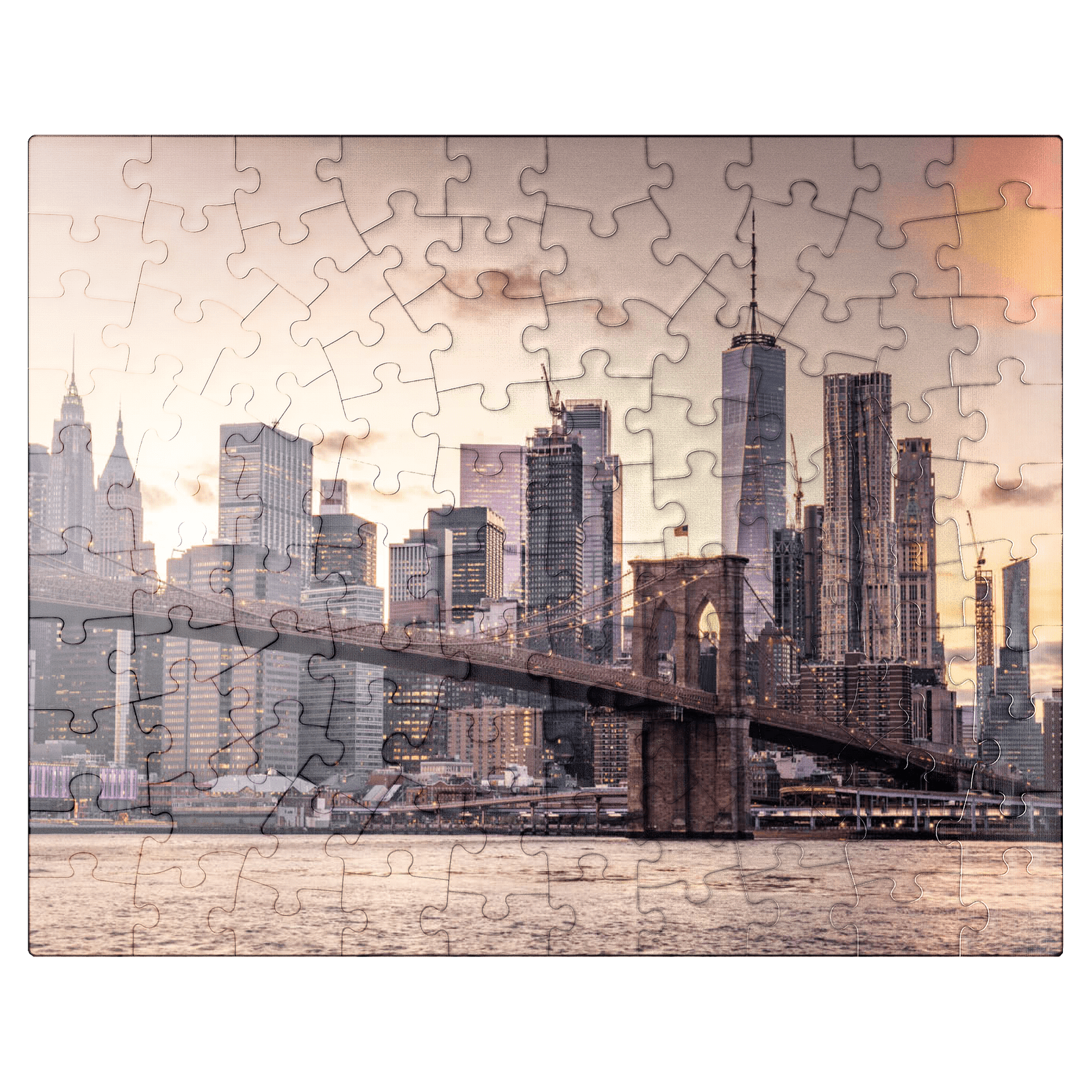 MyPuzzle - Skyline Of New York City At Sunset, USA - Premium 100 Piece ...