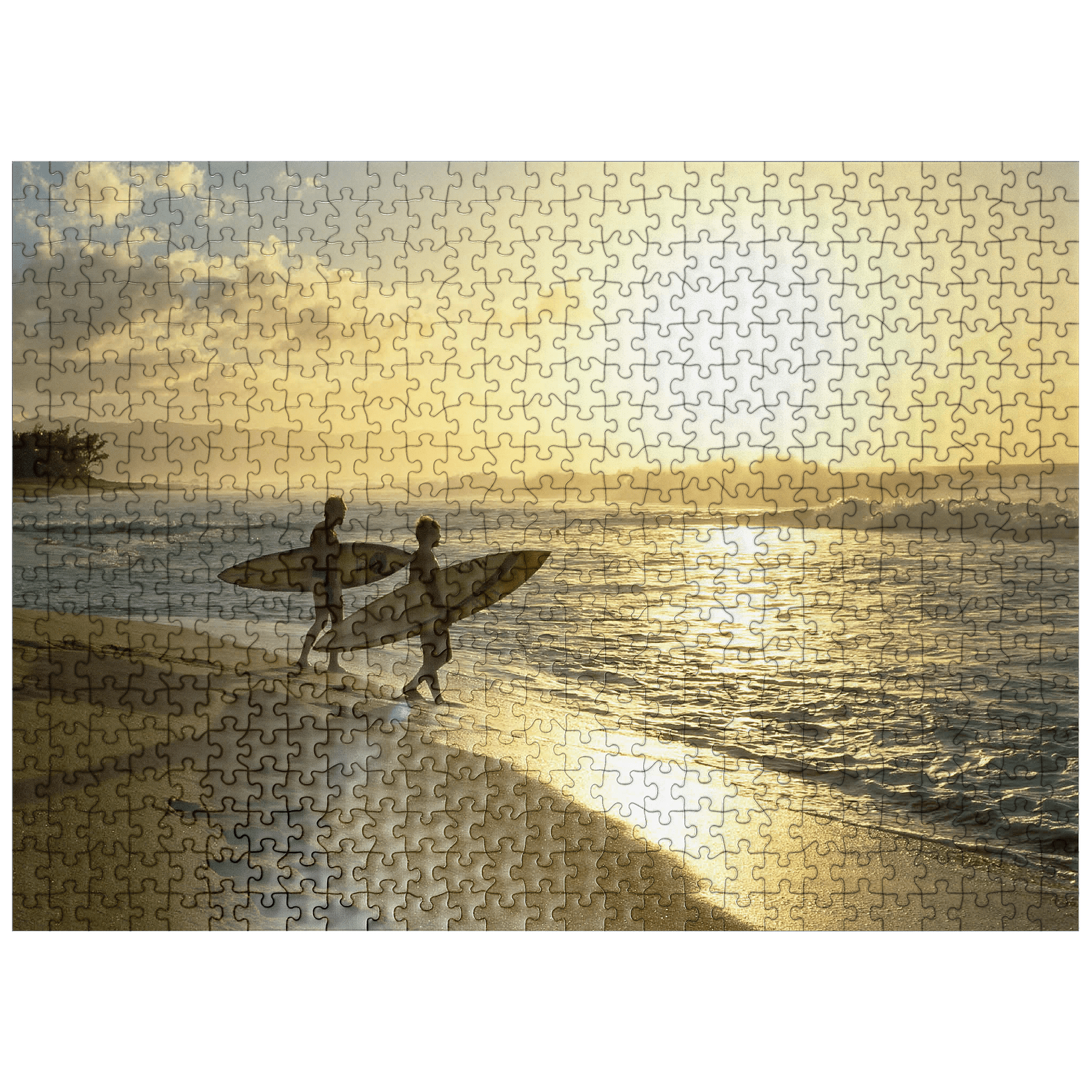 MyPuzzle - Surfer At The Sunset Beach, Oahu, Hawaii, USA - Premium 500 ...