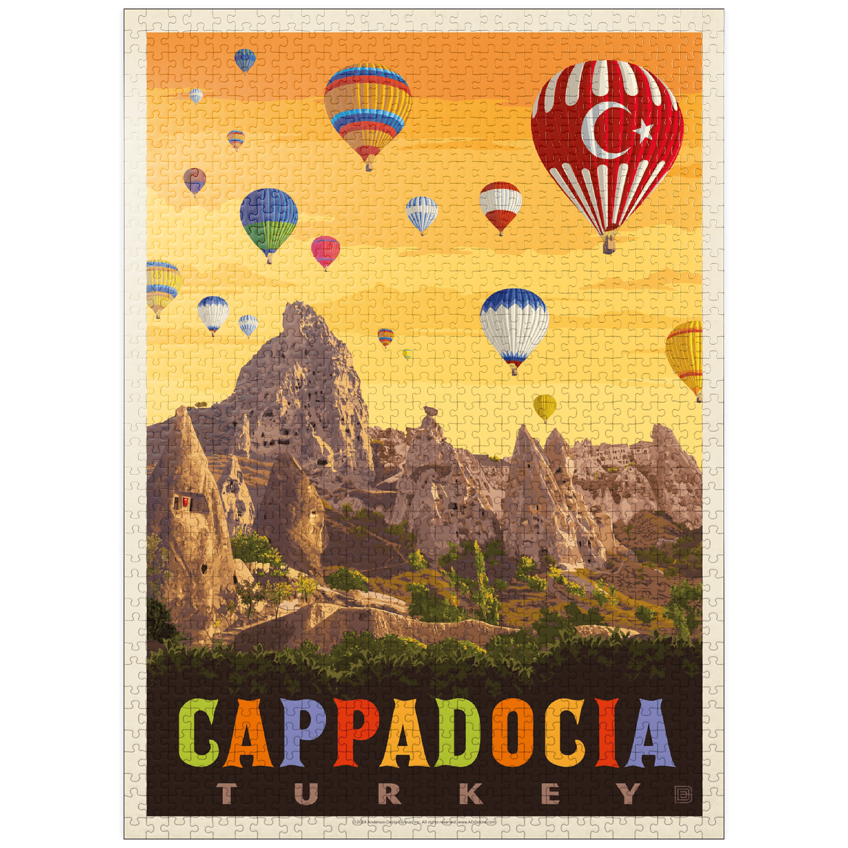 MyPuzzle - Turkey: Cappadocia, Vintage Poster - Premium 1000 Piece ...