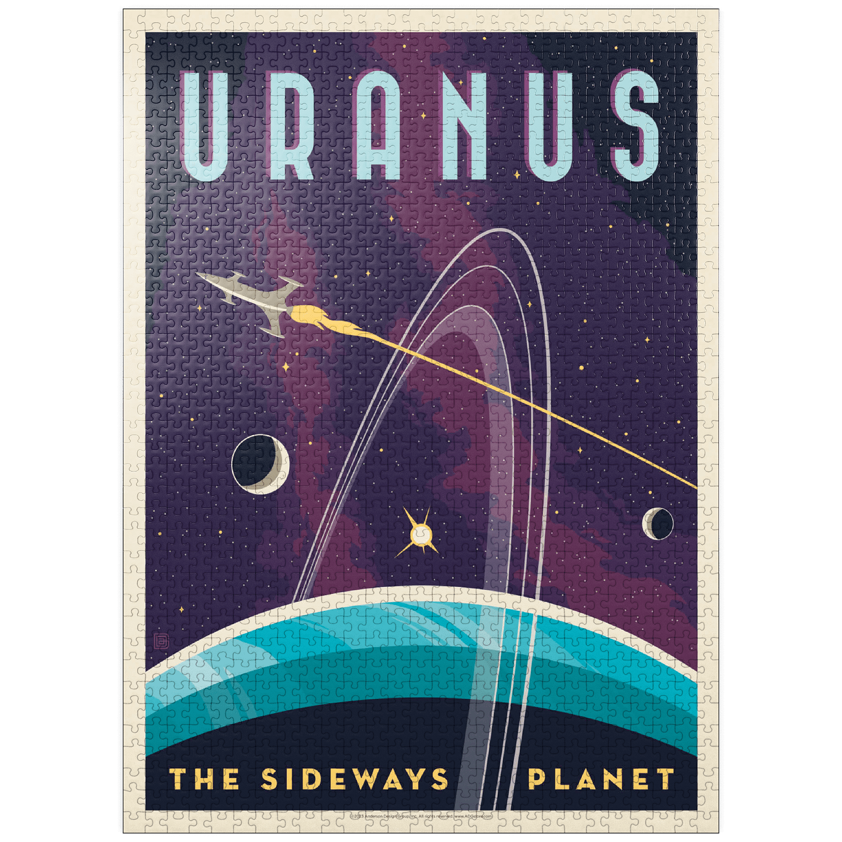 MyPuzzle - Uranus: The Sideways Planet, Vintage Poster - Premium 1000 ...