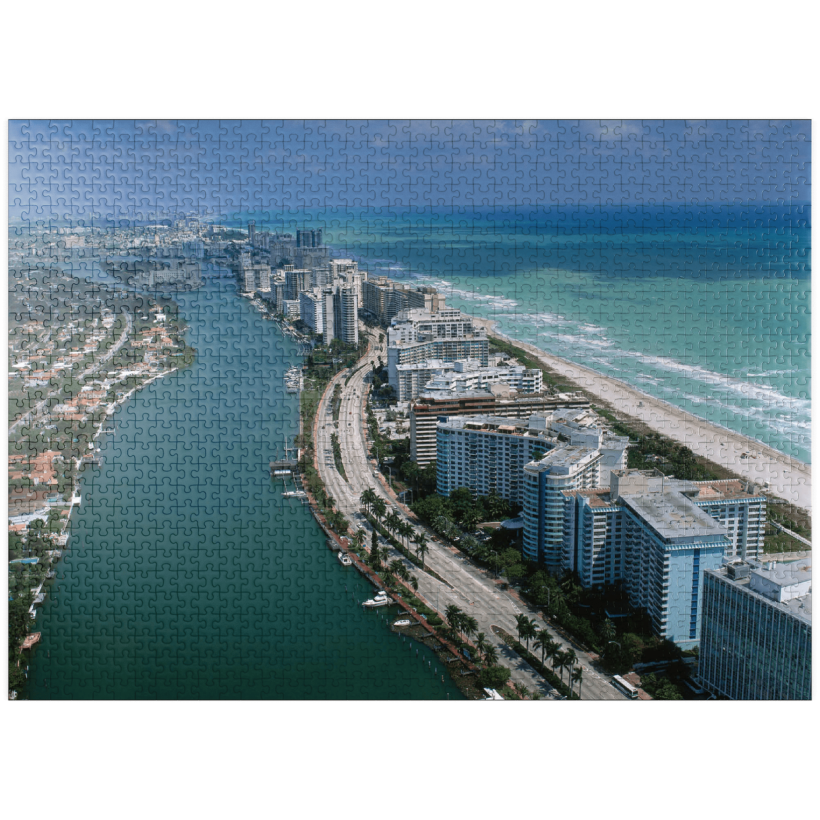 MyPuzzle - View Over Miami Beach, Florida, USA - Premium 1000 Piece ...