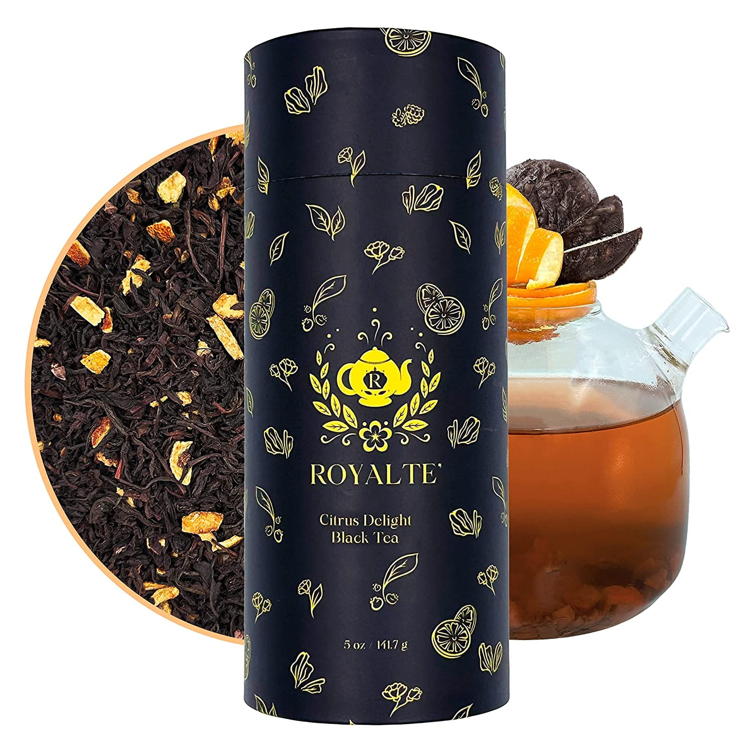 MyRoyalte Citrus Delight Organic Black Tea, Loose Leaf Tea Blend of ...