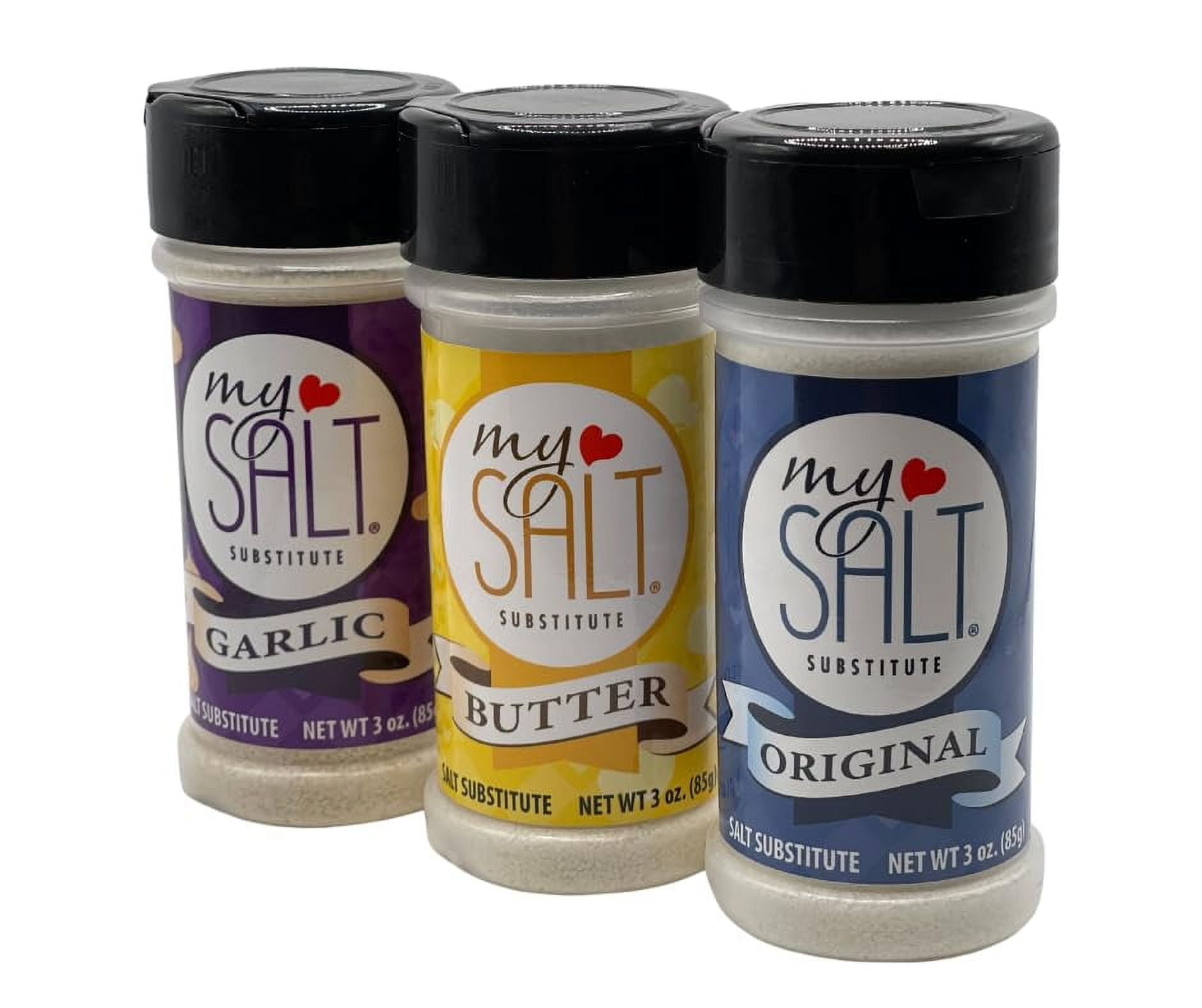 MySALT Original, Butter & AKF18 Garlic Salt Substitute, All 3 Are 100% ...