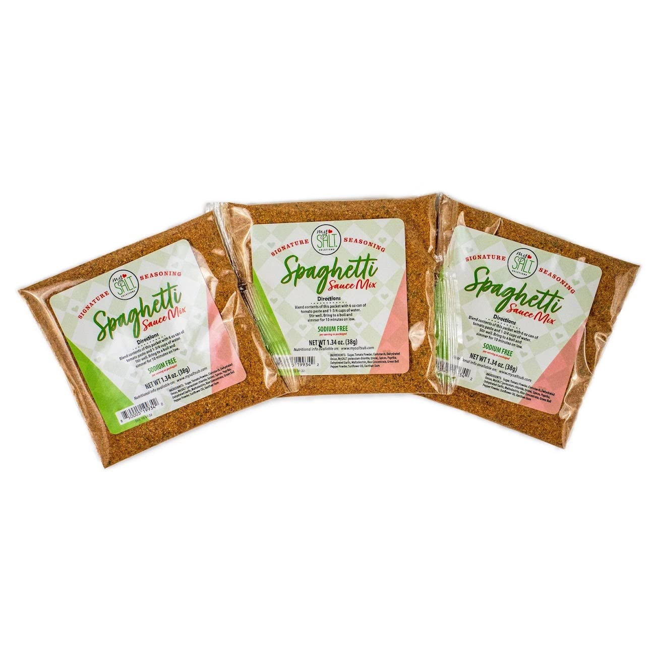 MySALT Spaghetti Sauce Mix WHF2 3 Pack - Sodium Free Seasoning for ...