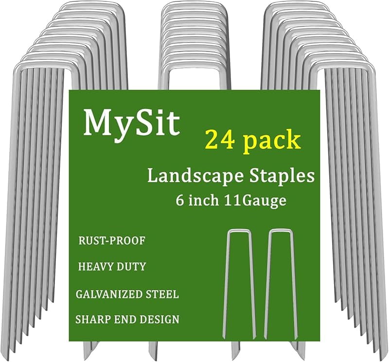 MySit 12" Garden Stakes Pins Landscape Staples 11Ga Tent Stakes 100 ...