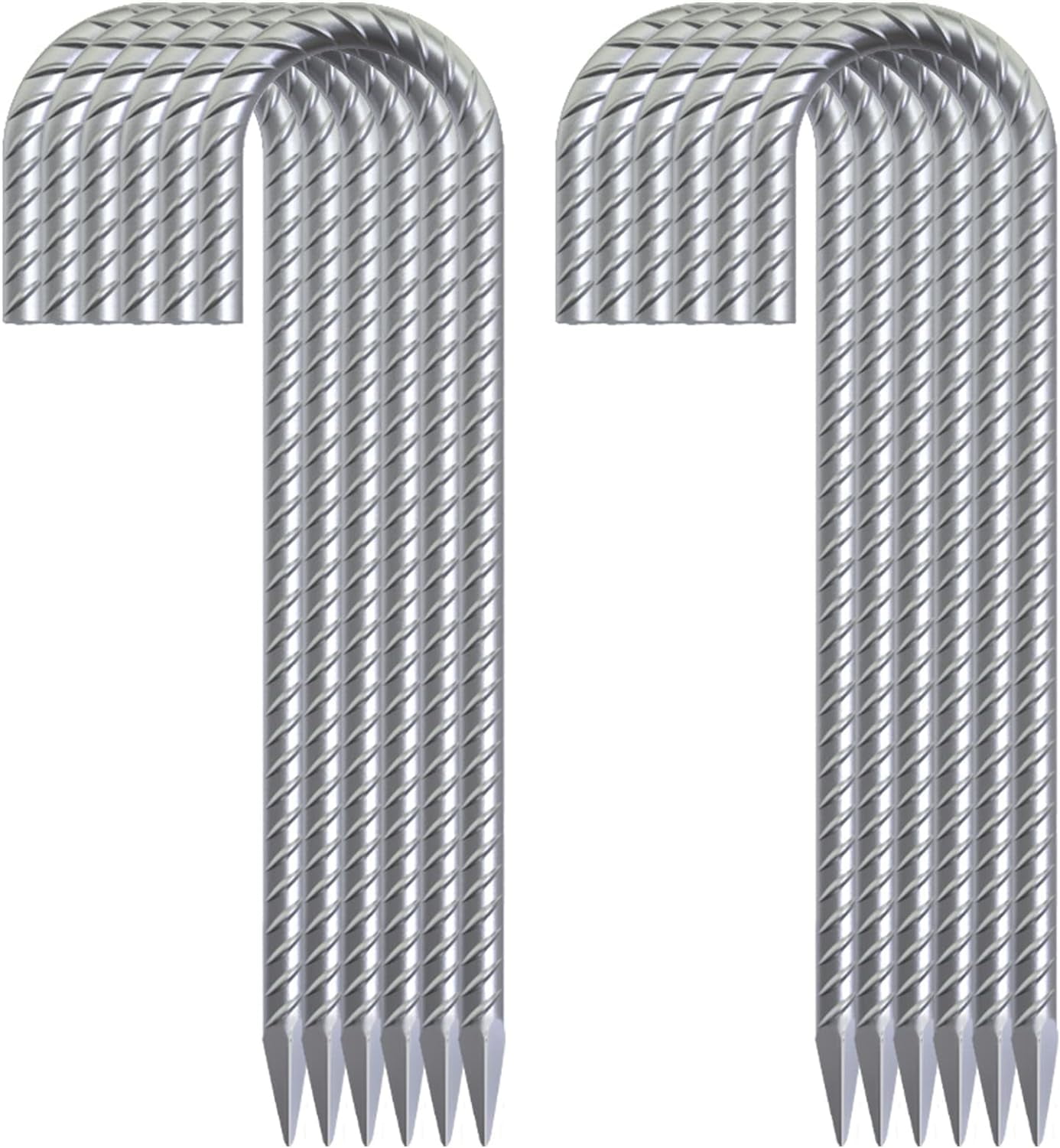 MySit 12" Ground Rebar Stakes J Hook Ground Anchors, 12 Pack Heavy Duty ...