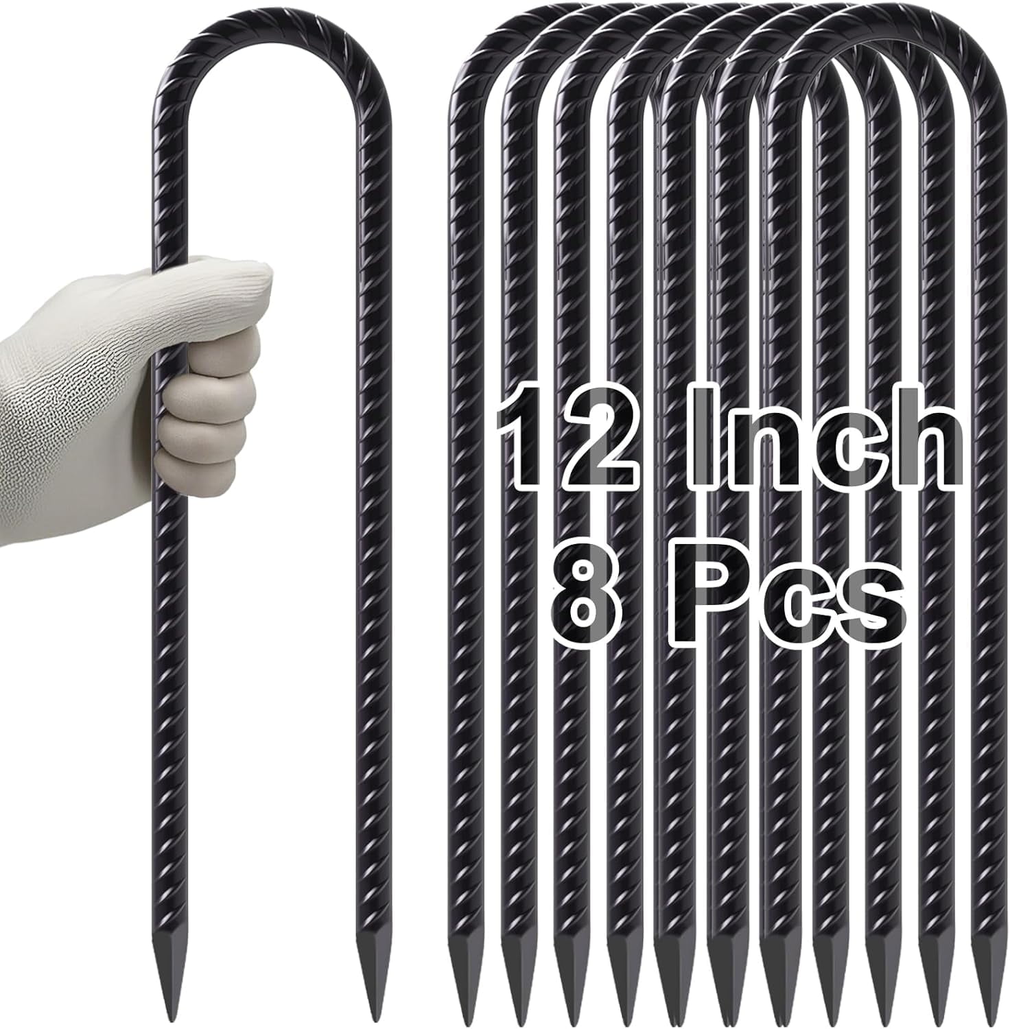 MySit 12 Inch Wind Stakes Set of 8, Heavy Duty Galvanized Steel ...