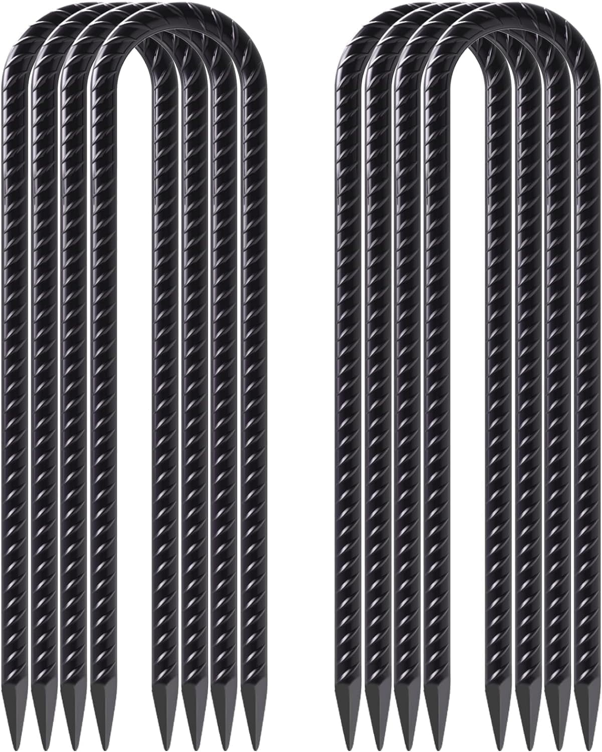 MySit 12 Inches Trampoline Wind Stakes Set of 8 Heavy Duty U Stakes ...