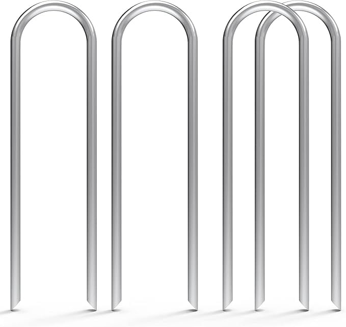 MySit 12 Pack 12 Inch Garden Stakes Heavy Duty 11 Gauge Galvanized Yard ...