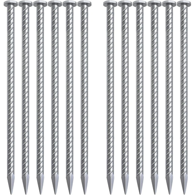 MySit 16 Inch Rebar Stakes 1/2 Inch Diameter Threaded Galvanized Steel ...