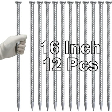 AAGUT Rebar Stakes 12 Inch 8 Pack J Hook Ground Stakes Heavy Duty Fence ...