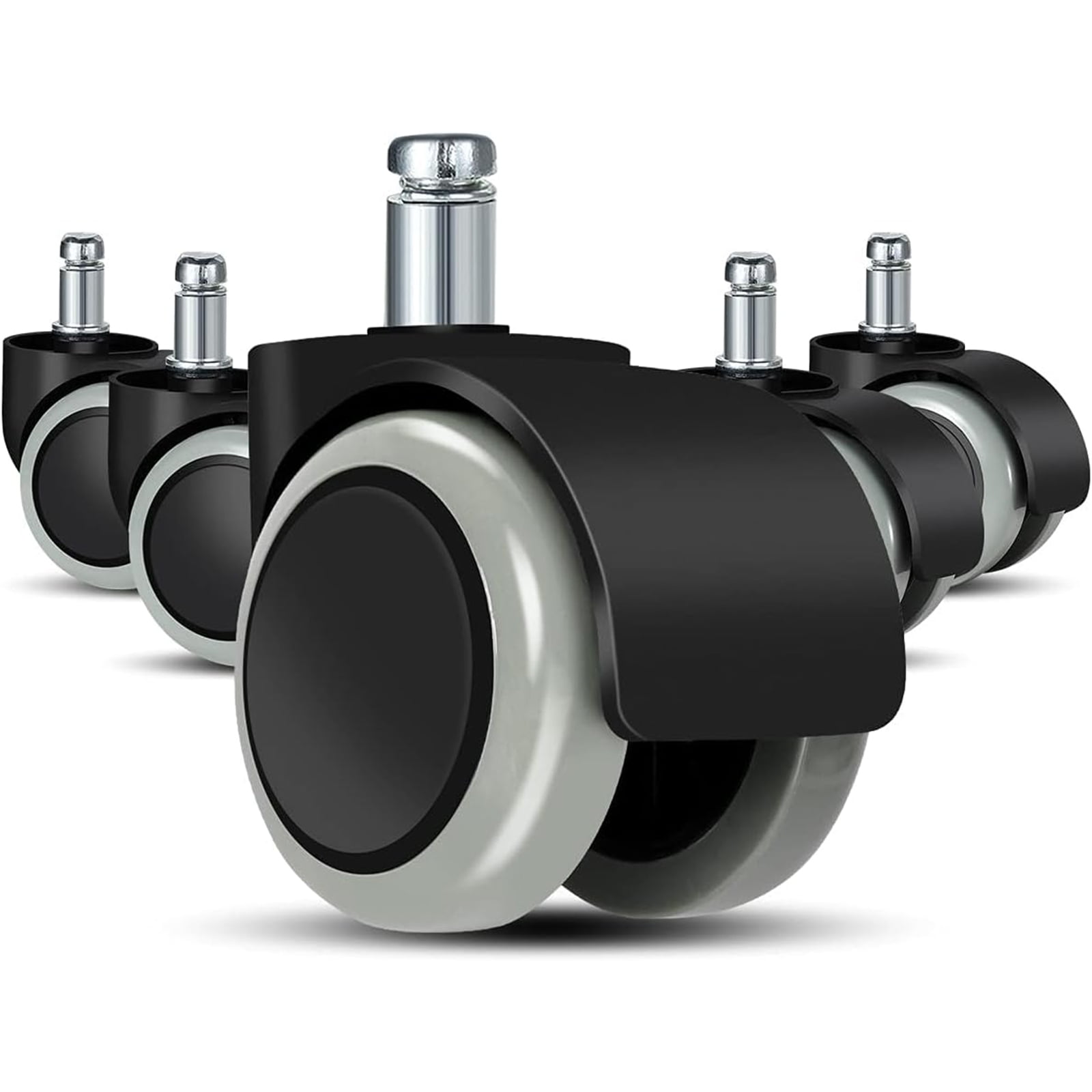 MySit Office Chair Wheels Replacement 5-Pack, 2 Inch Heavy Duty Rubber ...