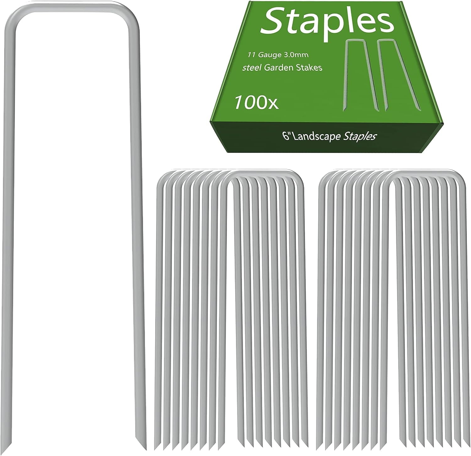 MySit 6" U-Shaped Rust-Resistant 11-Gauge Garden Staples for ...