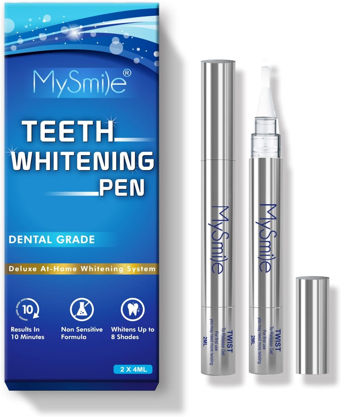 MySmile 2pc 8ml Teeth Whitening Pen Kit,22%CP Teeth Whitening Gel ...