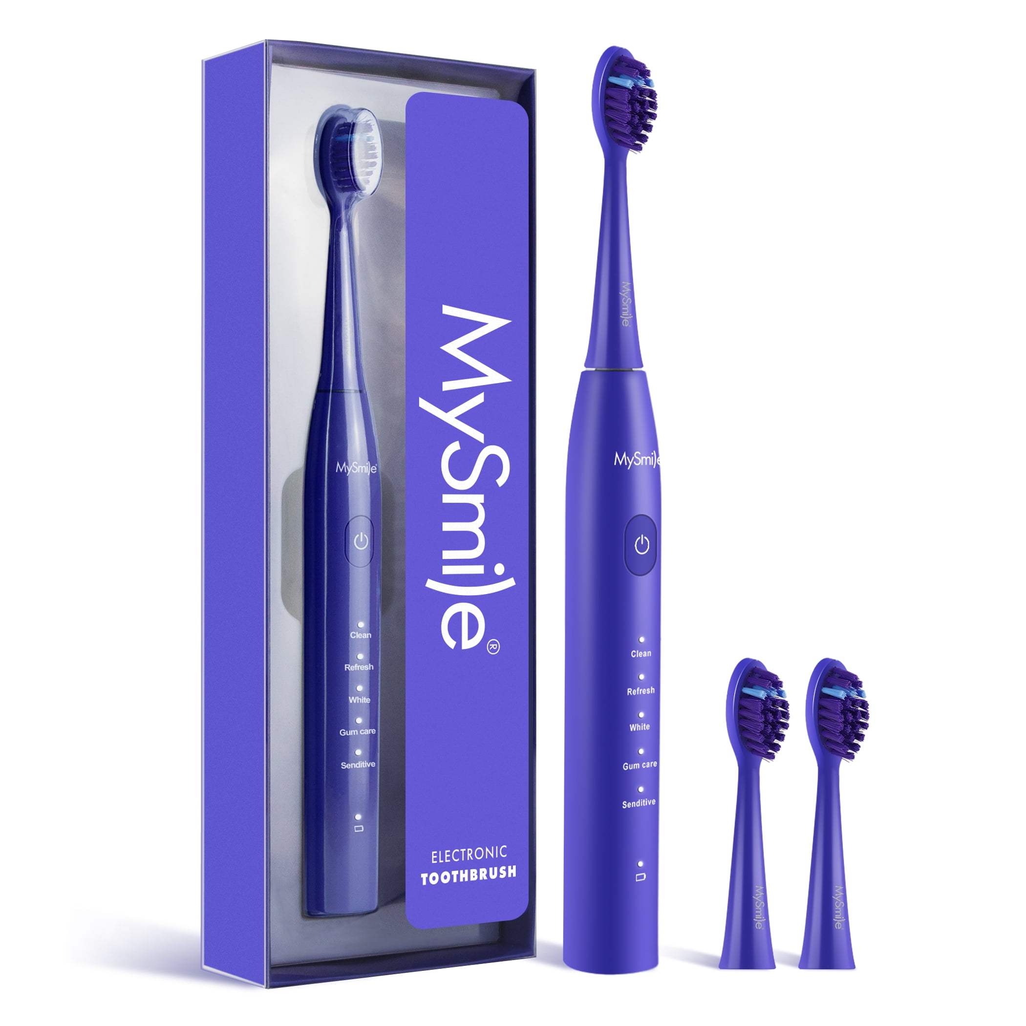 MySmile DY156 Sonic Electric Toothbrush with 3 Brush Heads for Adults ...