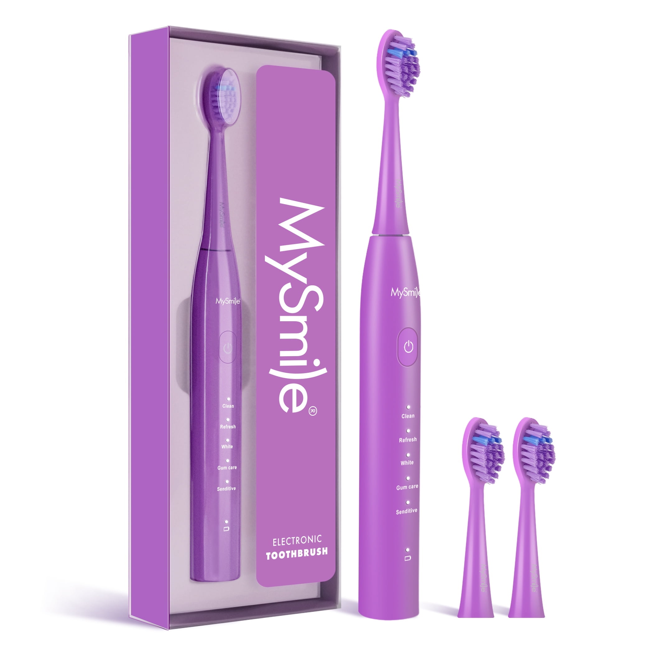 MySmile DY156 Sonic Electric Toothbrush with 3 Brush Heads for Adults ...