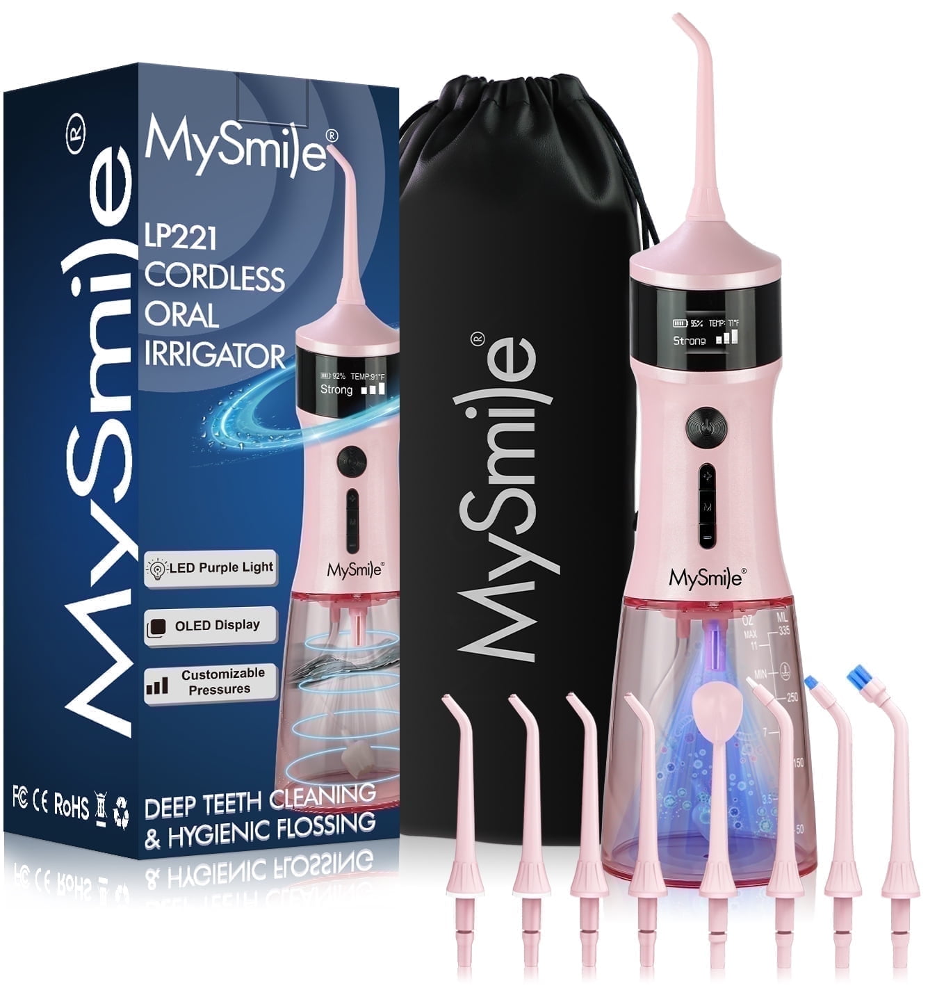 Free Shipping! MySmile Water Flosser LP221 with OLED Display UVC ...