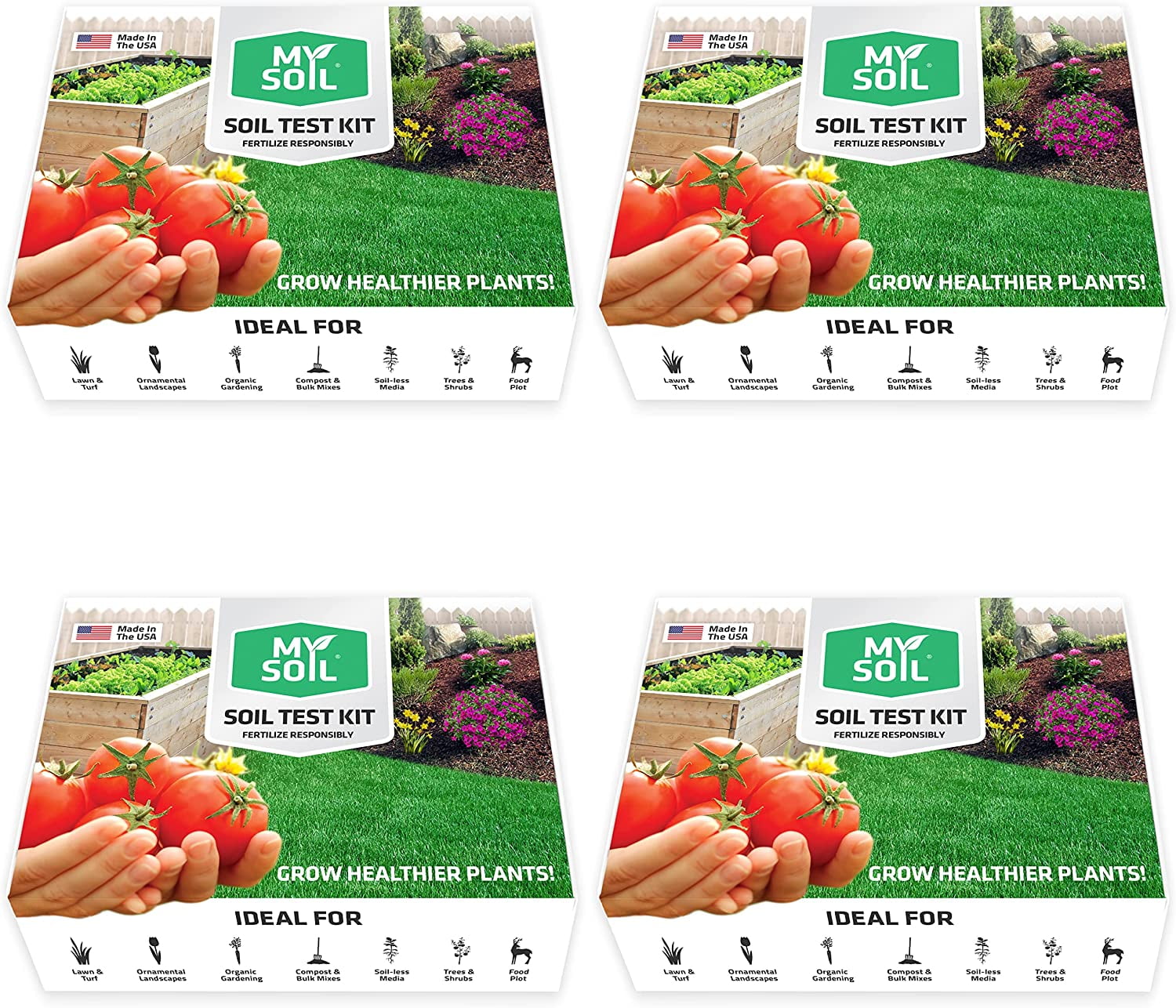 MySoil Soil Test Kit 4 Pack, Unlock Your Lawn & Garden Potential ...