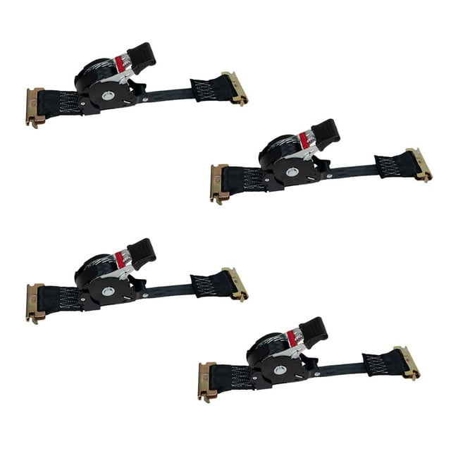 MyTee Products 1'' x 12' Retractable Ratchet Straps for E-Track - Auto ...