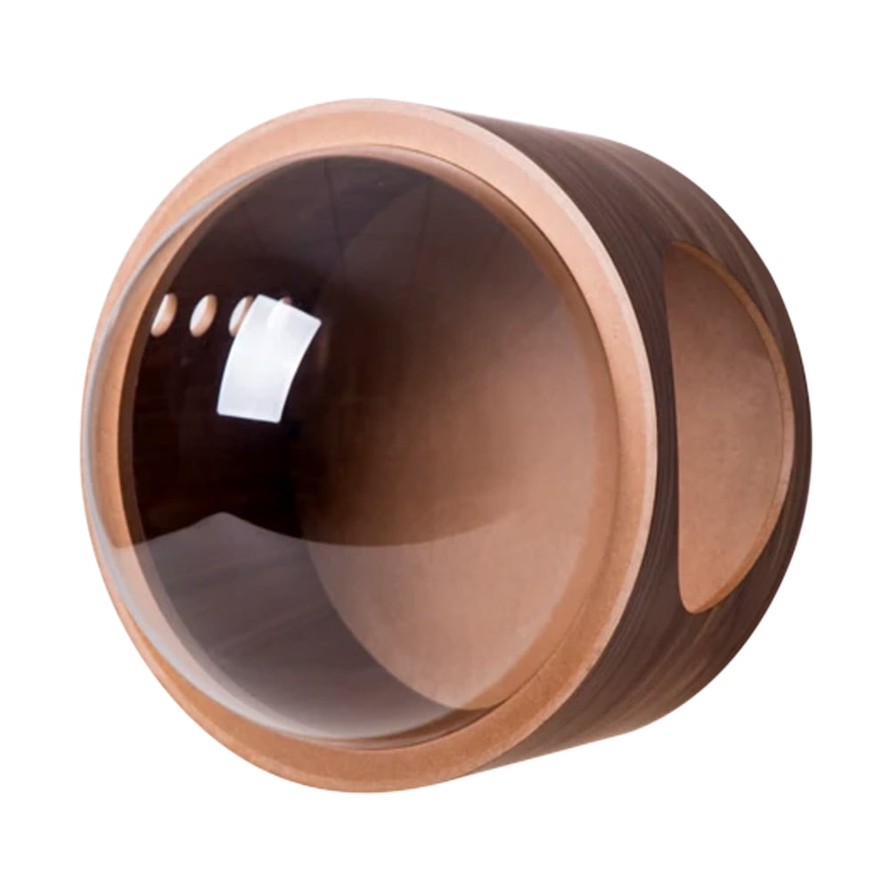 MyZoo MyZoo Spaceship Gamma: Wall Mounted Cat Bed Open on the RIght - Walnut - Walmart.com