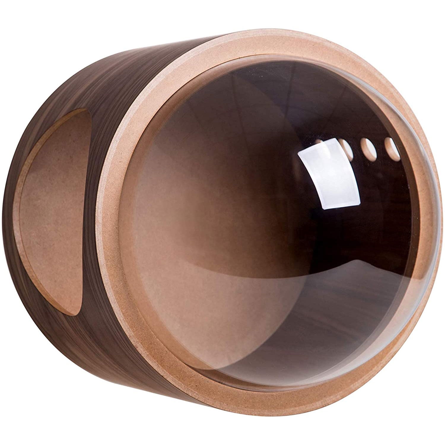 MyZoo Spaceship Gamma: Wall Mounted Cat Bed Open on the Left - Walnut - Walmart.com