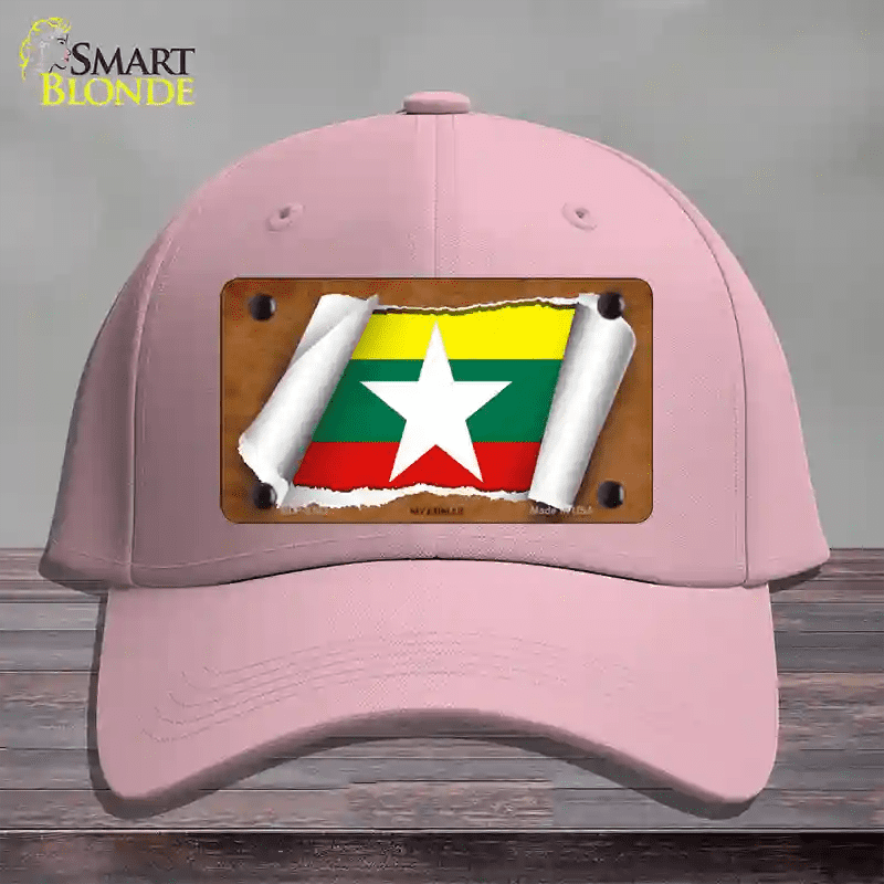 Myanmar Flag Scroll Novelty License Plate Hat Cotton Pink - Walmart.com