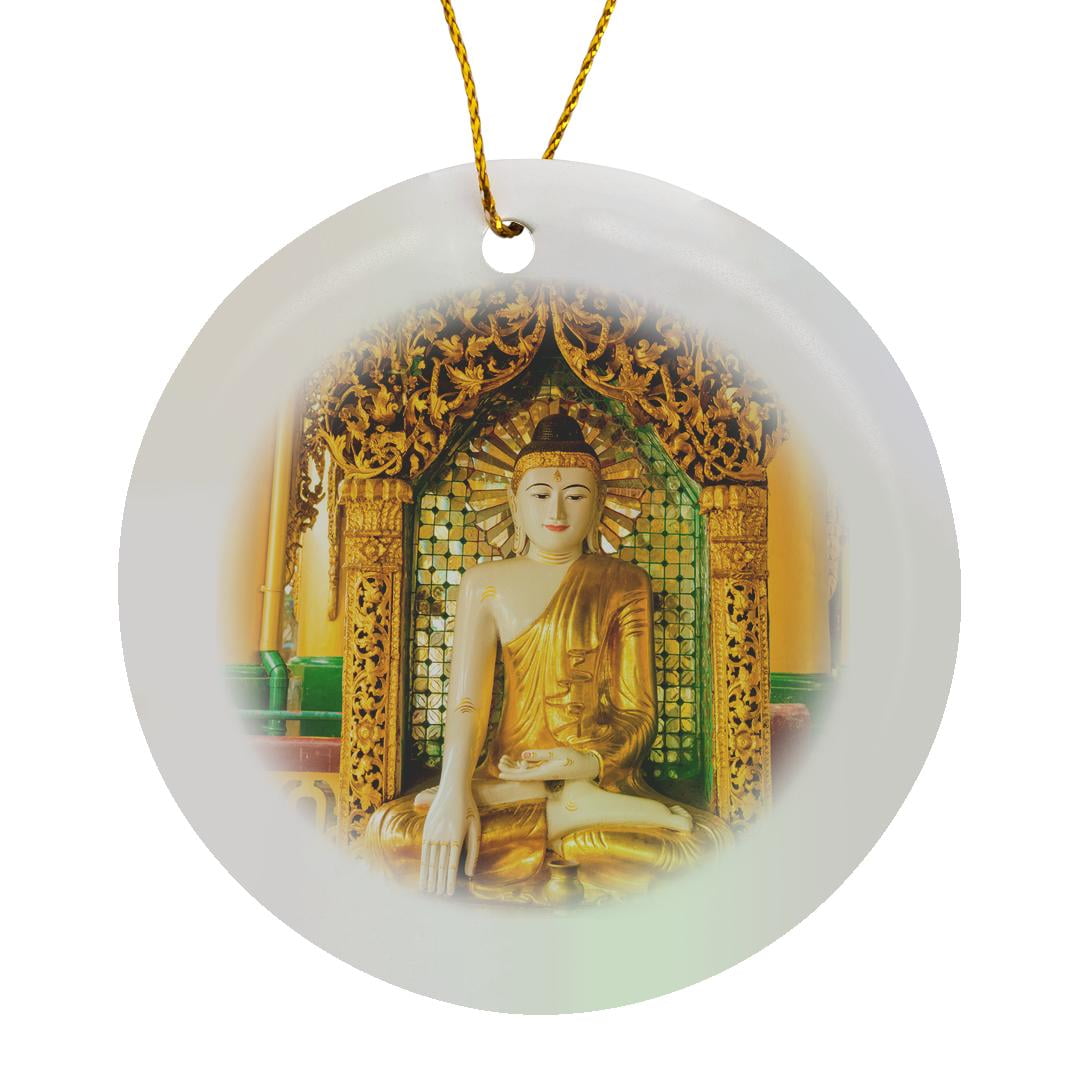 3drose, Myanmar. Yangon. Shwedagon Pagoda. Buddha in an Ornate Niche ...