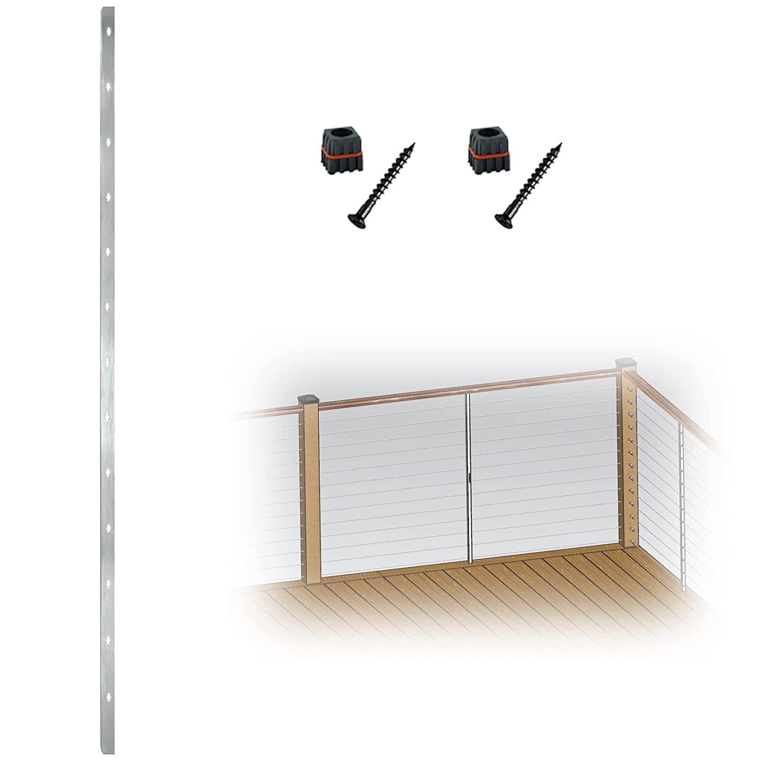 Myard Square Aluminum Pre-Drilled Intermediate Picket Post with ...