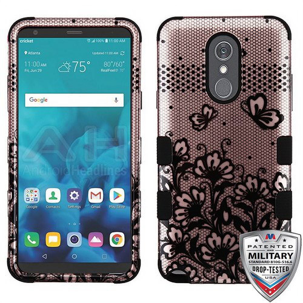Mybat Tuff Series Case For Lg Stylo 4 Stylo 4 Plus - Black Lace Flowers ...