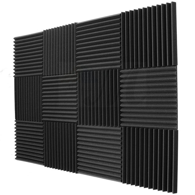 Mybecca 12 PACK Acoustic Foam Wedge Soundproofing Wall Tiles 12" X 12 ...