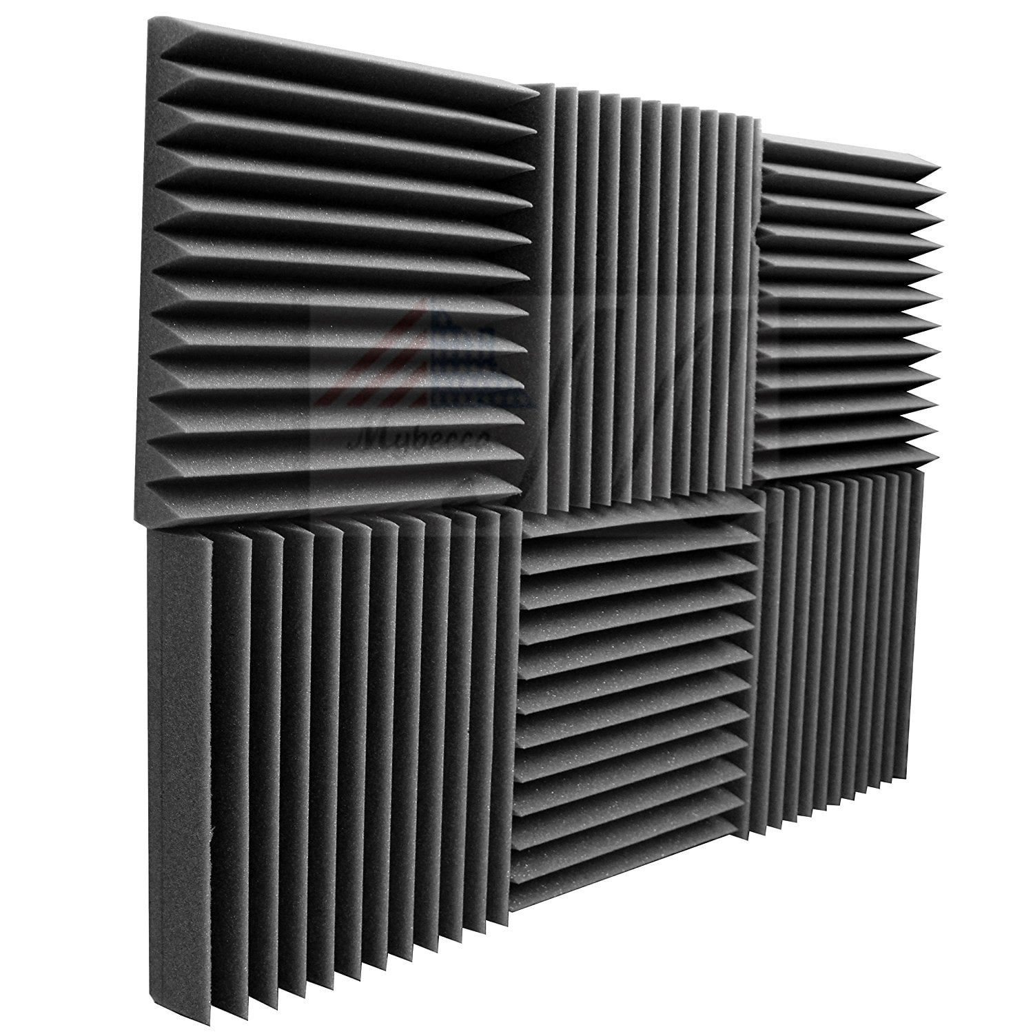 Mybecca 6 Pack Acoustic Foam Wedge 2" x 12" x 12" Studio Soundproofing ...