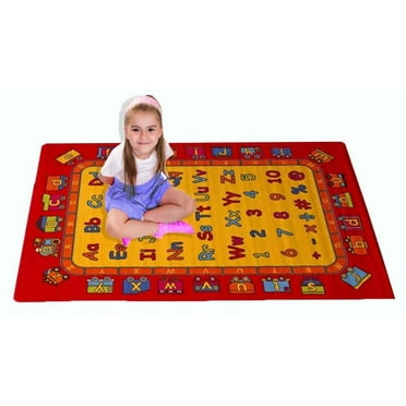 Mybecca Kids Rug Alphabet & Numbers, Educational Play Mat 5ft x 7ft ...