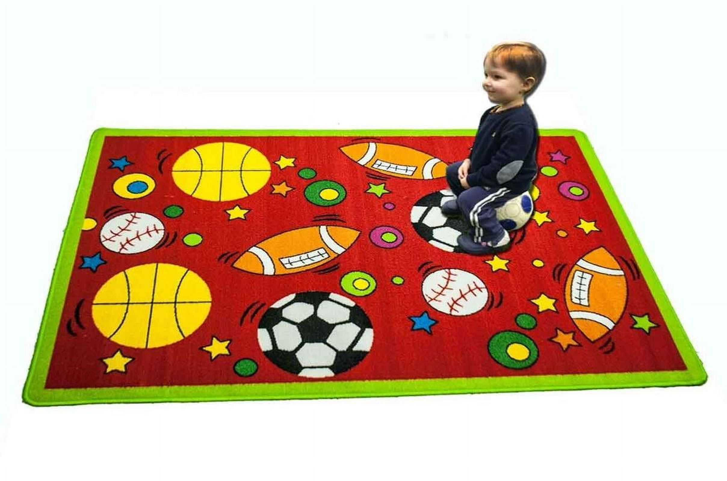 Free Shipping! Mybecca Kids Rug Sport Red Area Rug 5' x 7' Children ...