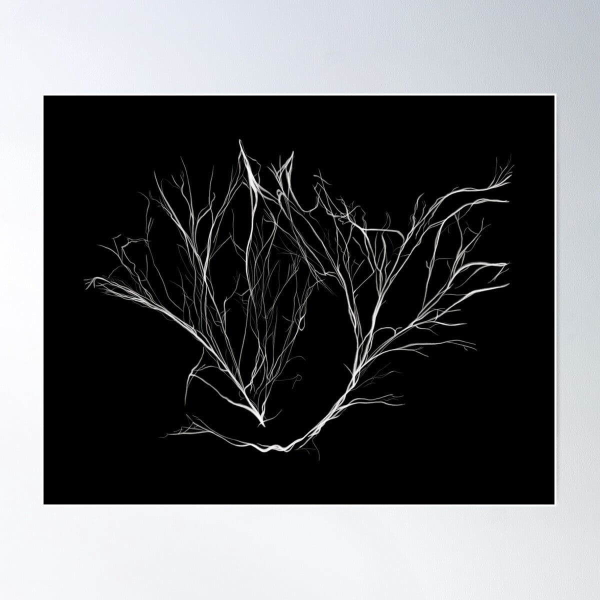 Mycelium (On Black) Poster Wall Art, Modern Wall Decor For Living Room ...