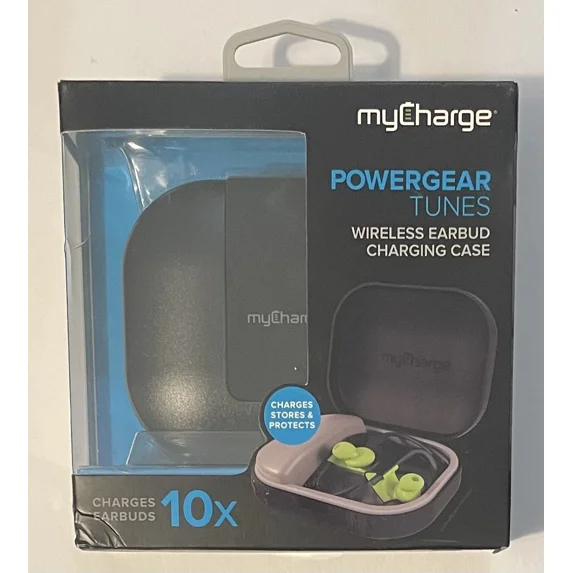 Mycharge Powergear Tunes Wireless Earbud 10X Charging Case Black ...