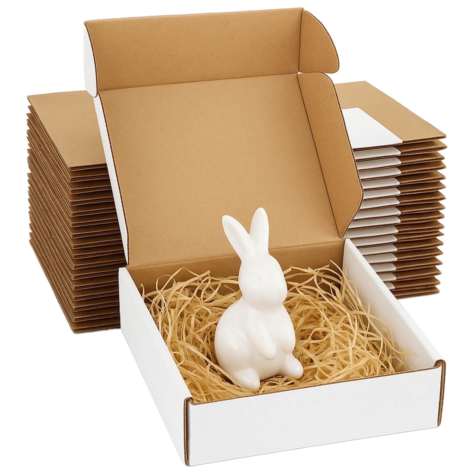 Mycheny 25 Pcs 6x6x2 Inches Small White Shipping Boxes - Recyclable ...