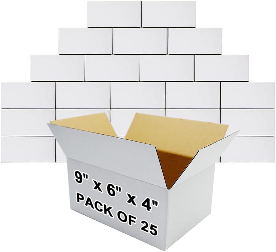 Mycheny 25-Pcs 9x6x4 Inch Corrugated Cardboard Shipping Boxes - BM964 ...