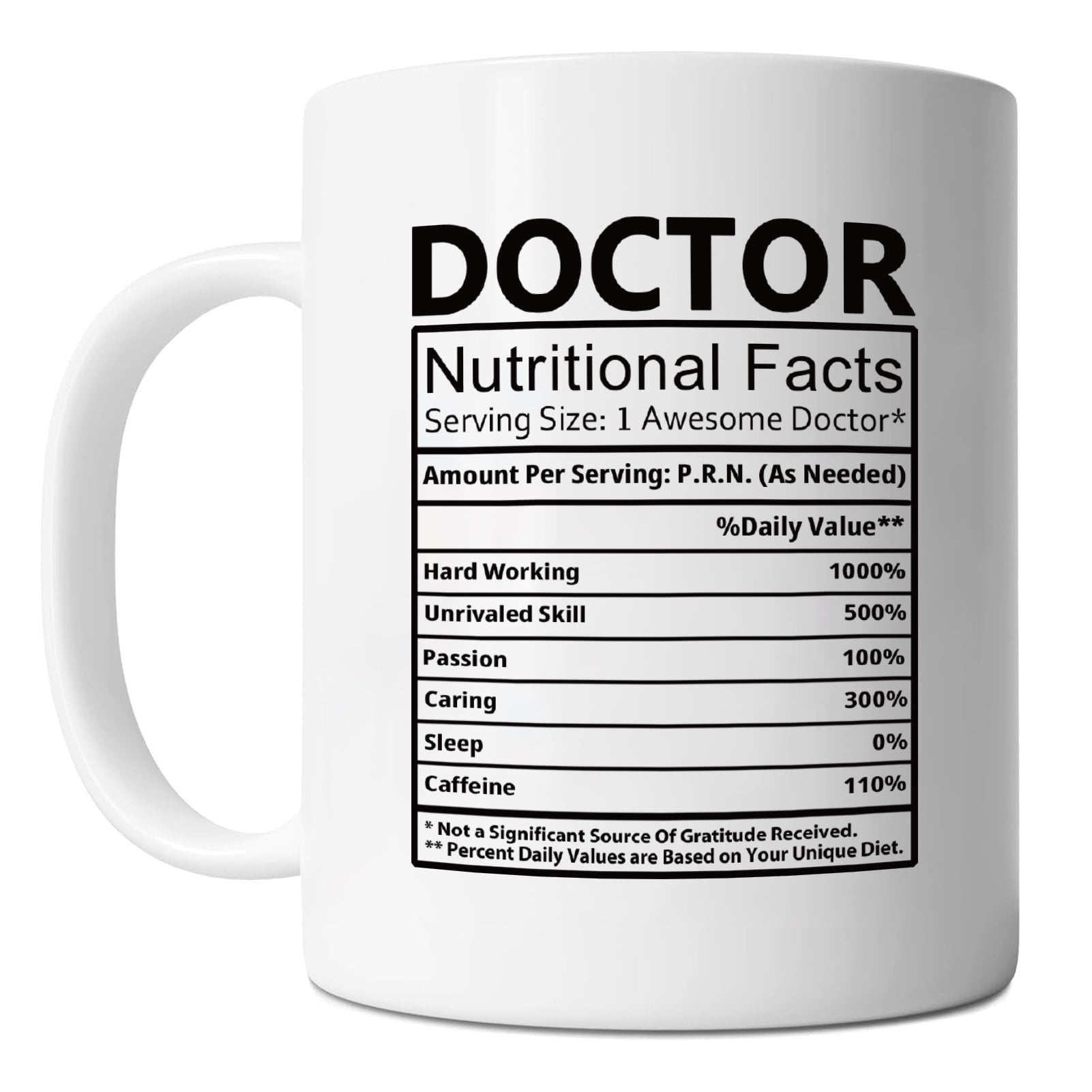 Mycheny Doctor Nutritional Facts Coffee Mug - Funny Doctor Drinking Cup ...