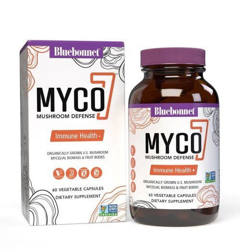 Myco-7™ Mushroom Defense 1500 mg 60 Vegetable Capsules, by Bluebonnet ...